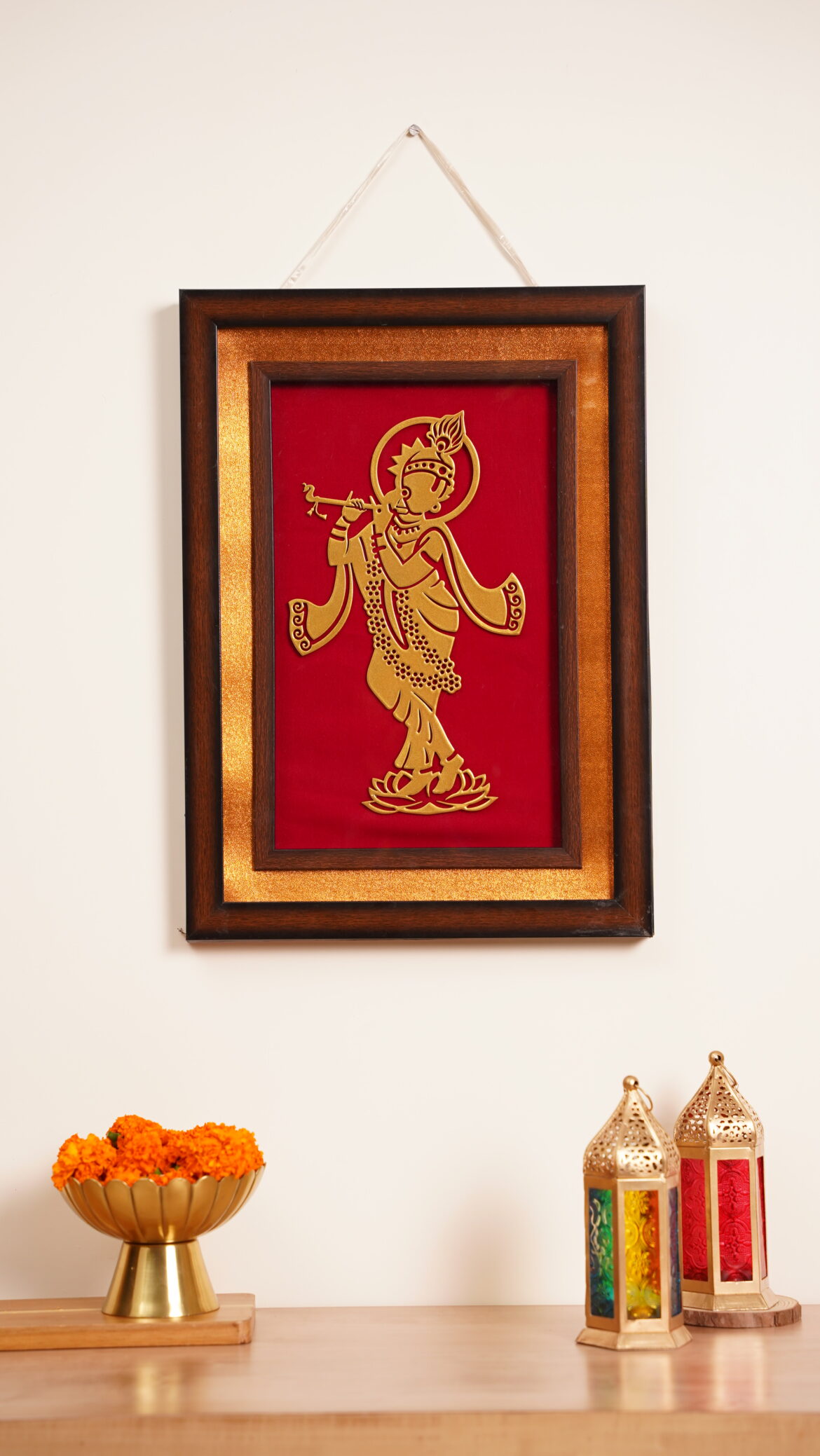 Lord Krishna Gold Frame | Vvisba – vvisba.com